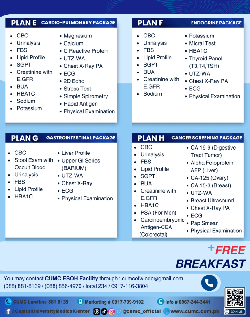 Executive Check-Up Packages - CUMC