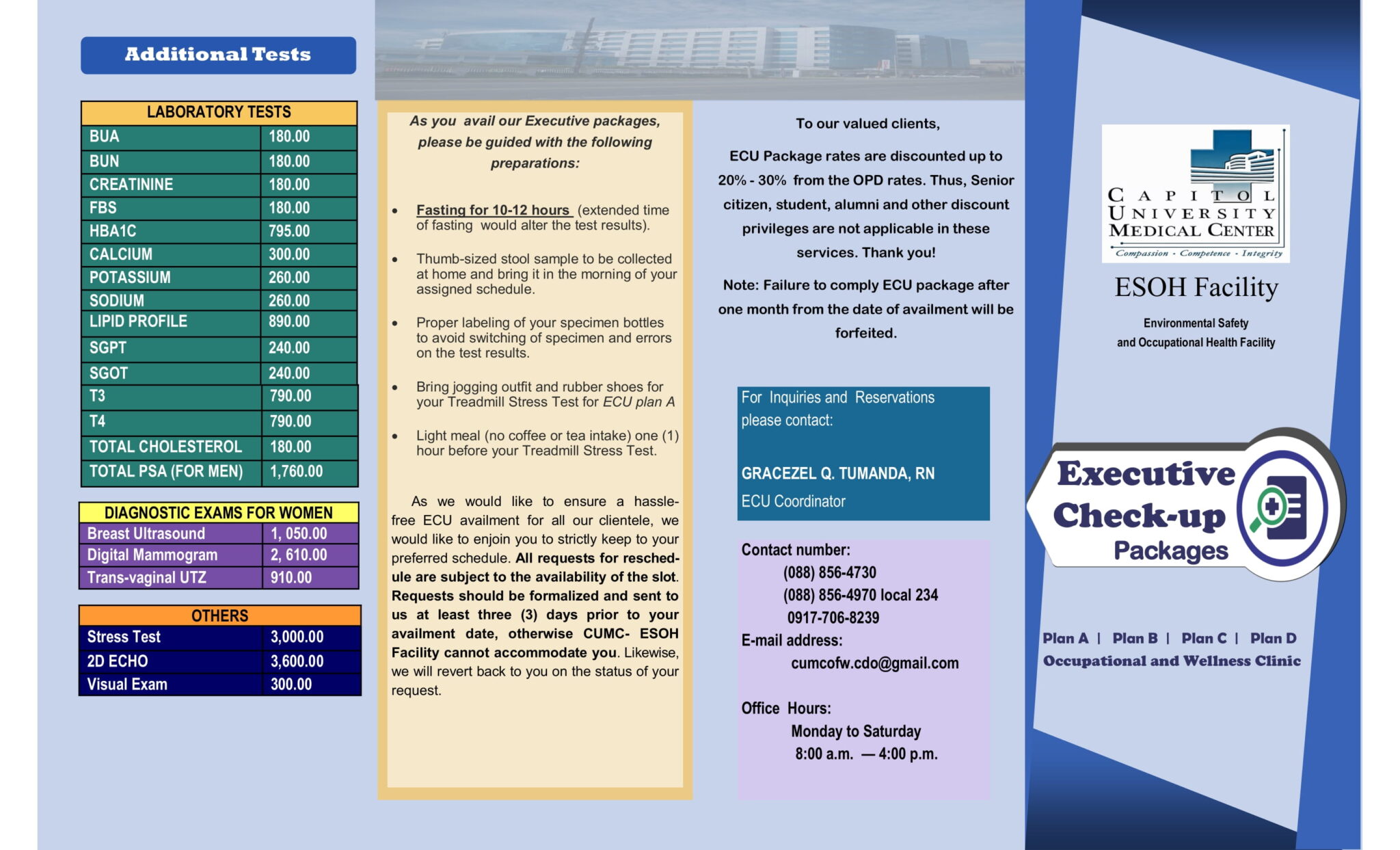 Executive Check-Up Packages - CUMC