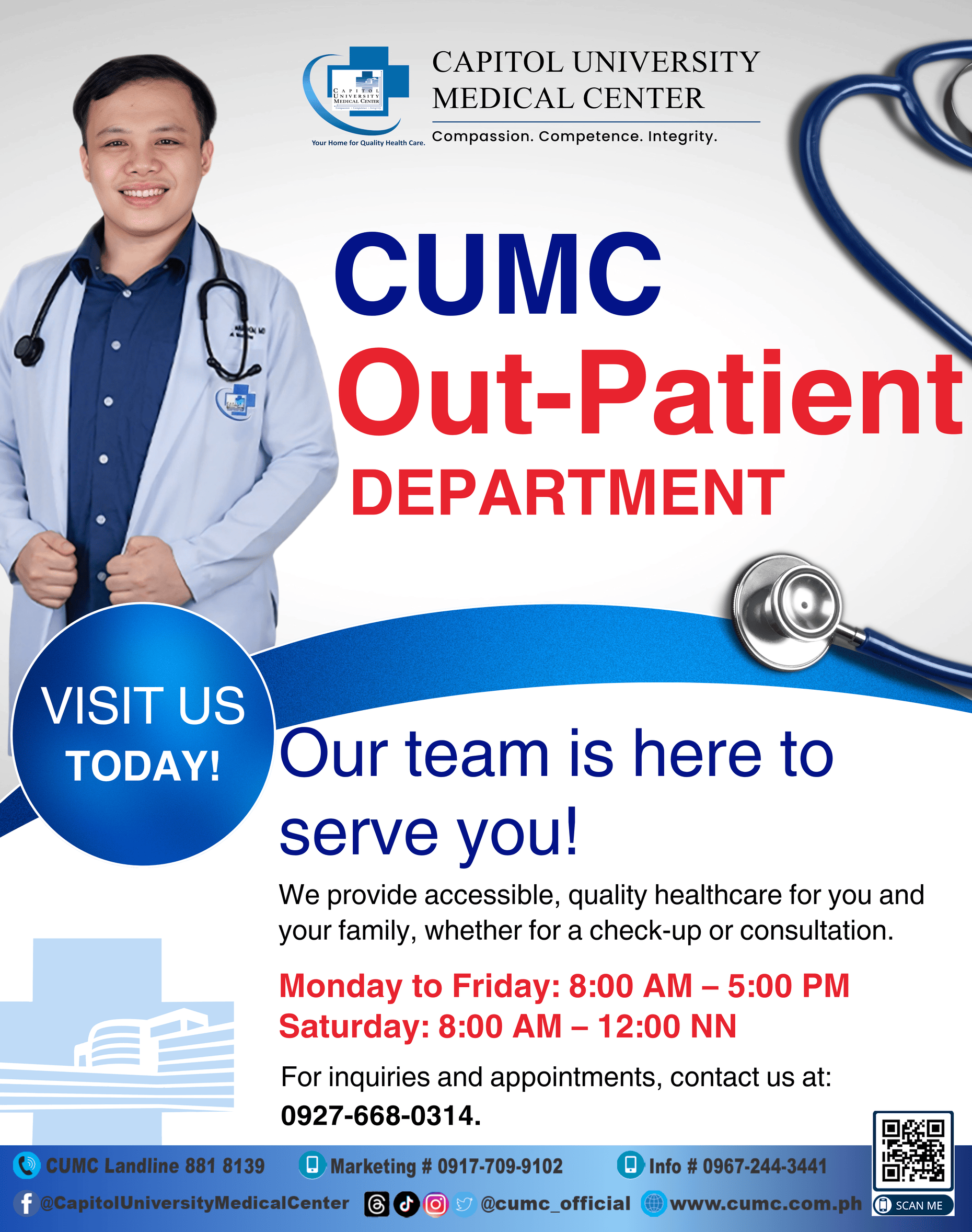 CUMC OUT-PATIENT DEPARTMENT IS READY TO SERVE YOU! - CUMC